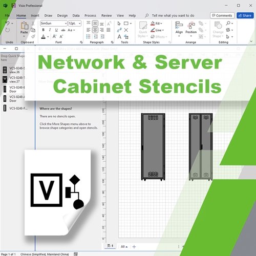 VC5 Series Network & Server Cabinet Visio Stencils